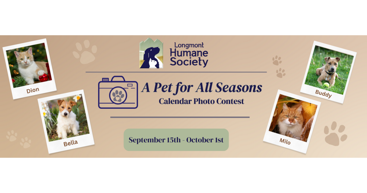 Longmont Humane Society | A Pet for All Seasons Calendar Photo Contest