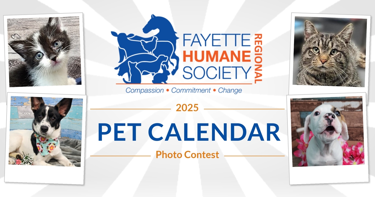 Fayette Regional Humane Society | Calendar of Pets Photo Contest