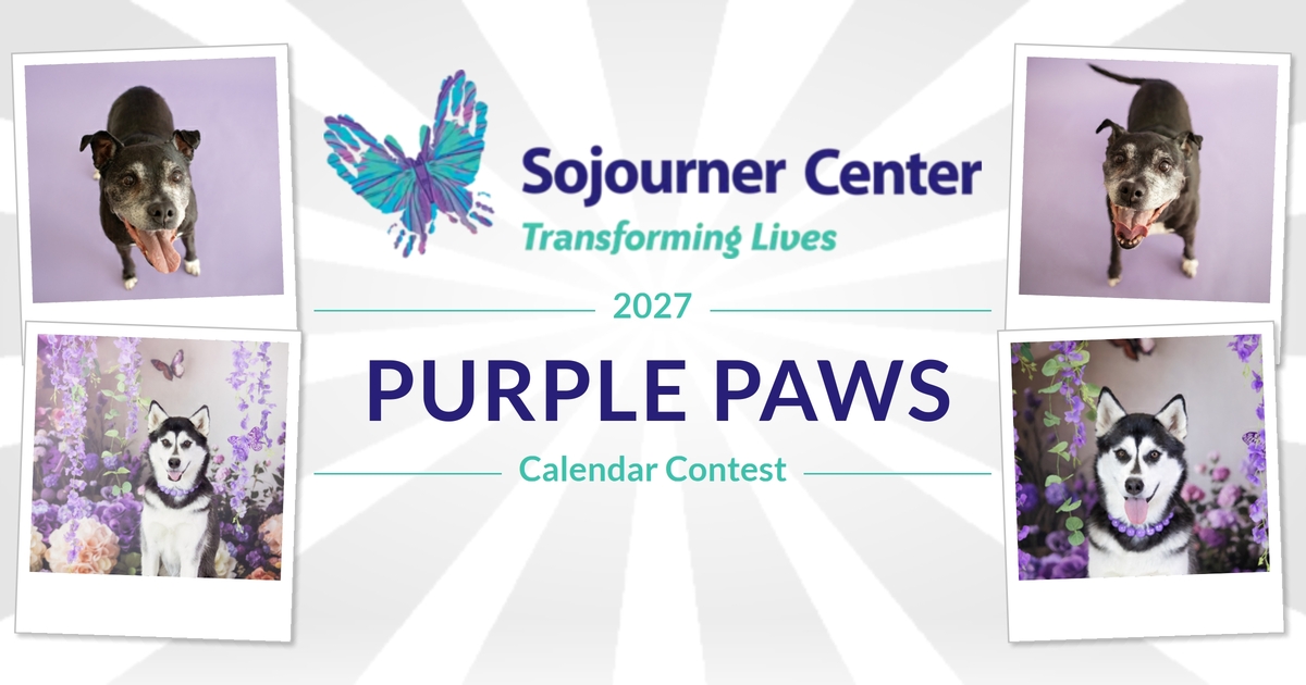 Sojourner Center | Purple Paws Calendar Contest